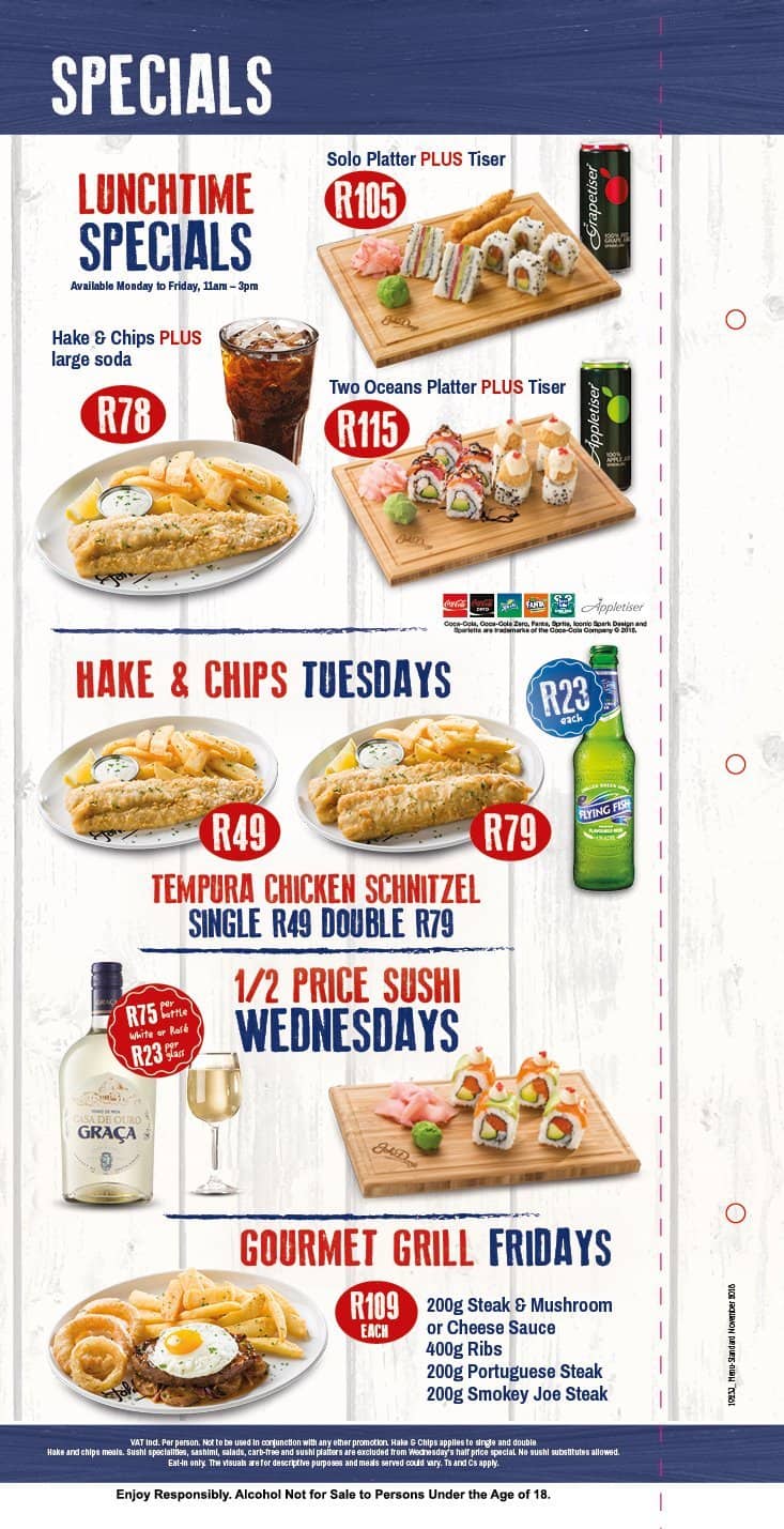 Menu at John Dory's East Point restaurant, Boksburg, Shop L01