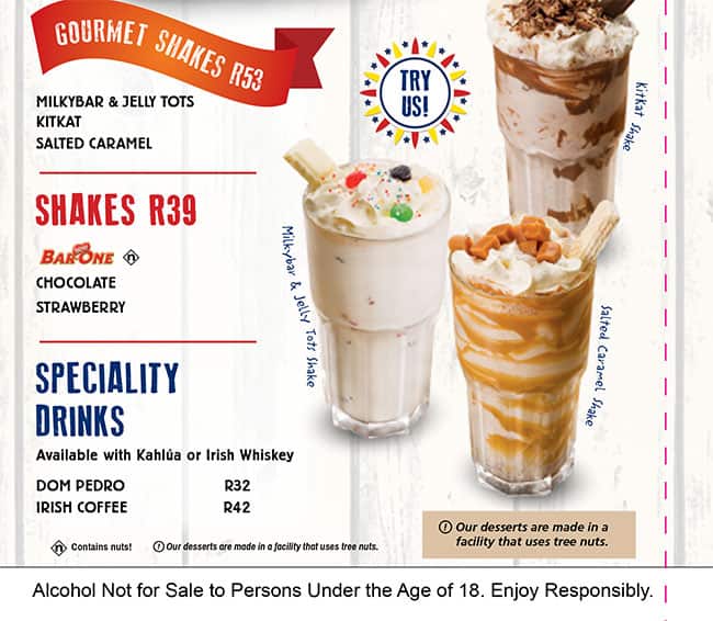 Speisekarte von John Dory's Randfontein, Südafrika