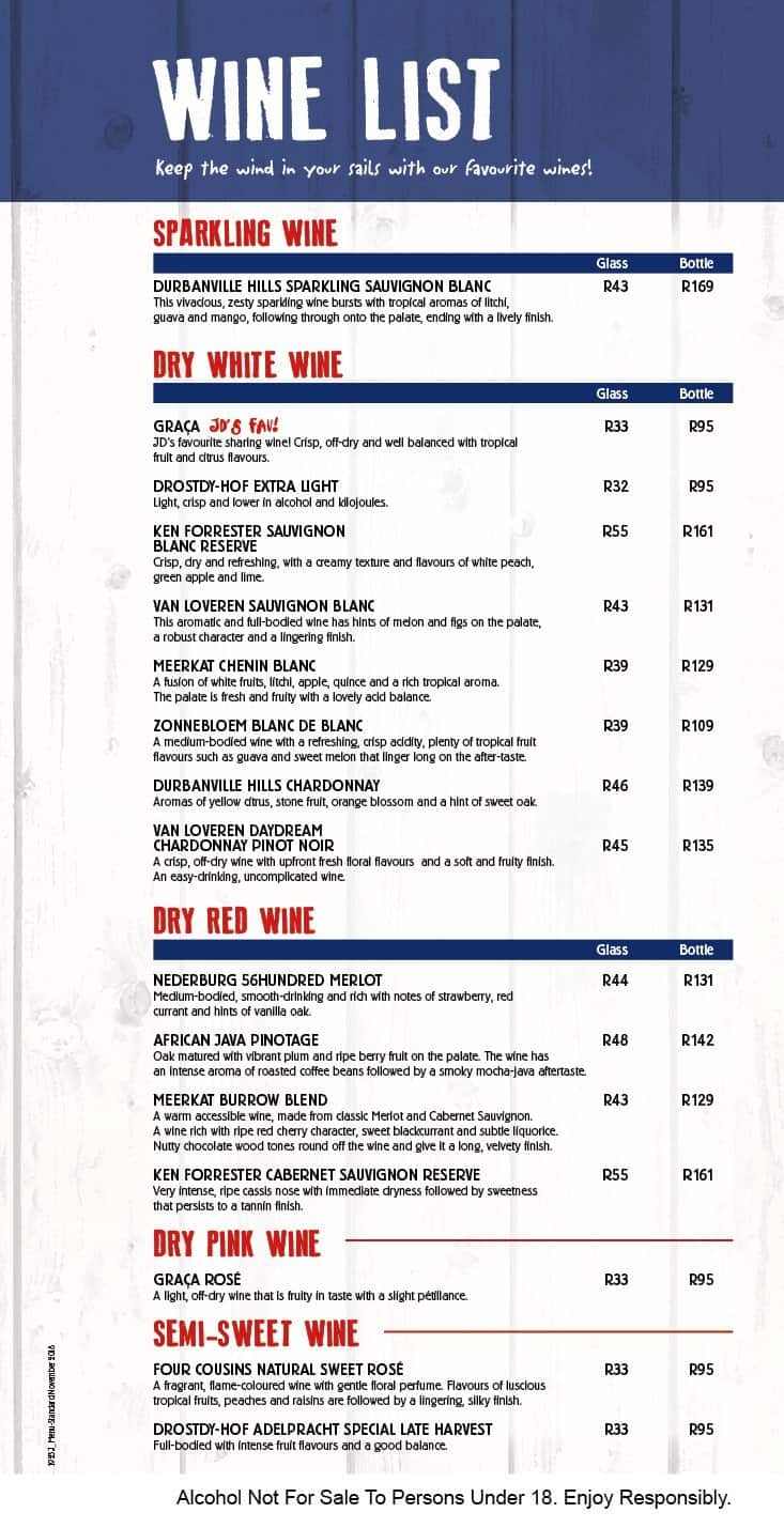 Menu at John Dory's East Point restaurant, Boksburg, Shop L01