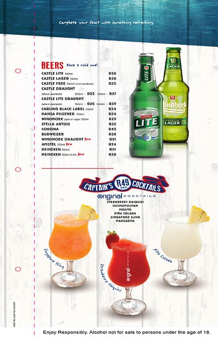 Speisekarte von John Dory's Randfontein, Südafrika