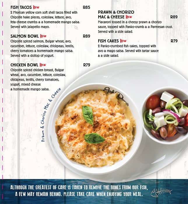 Speisekarte von John Dory's Randfontein, Südafrika