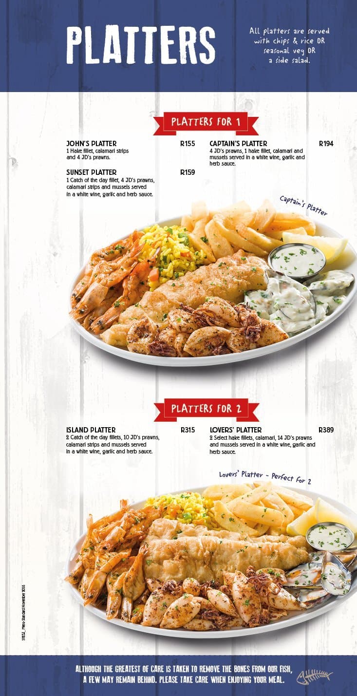 Menu at John Dory's East Point restaurant, Boksburg, Shop L01
