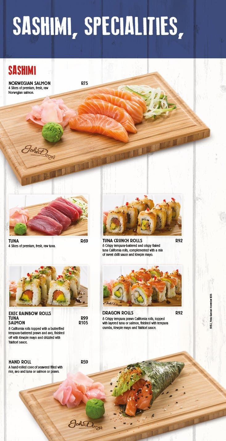 Menu at John Dory's East Point restaurant, Boksburg, Shop L01