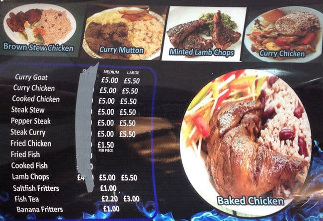 Menu at Kool runnings Foods restaurant, Manchester, 532 Stockport Rd