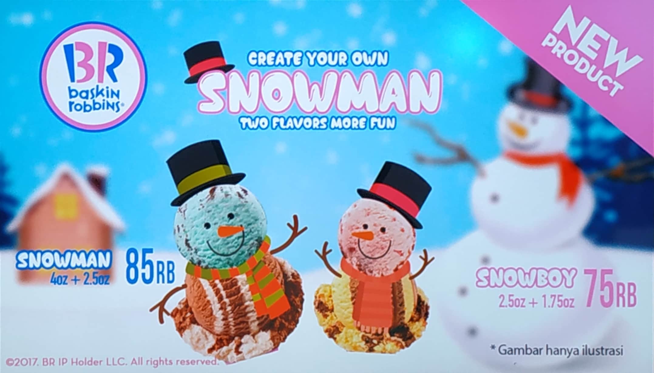 Menu at Baskin Robin desserts, Jakarta, Citraland Mall Lantai 5