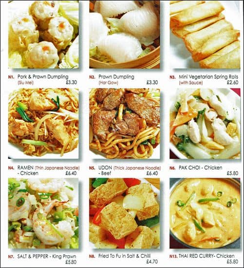 Menu at Panda House restaurant, Glasgow, 665 Pollokshaws Rd