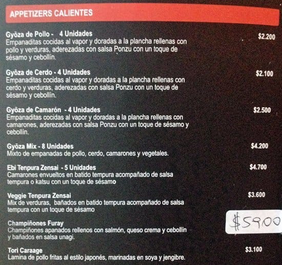 Ukai Sushi Menu,Menú para Ukai Sushi, Las Condes, Santiago - Zomato Chile
