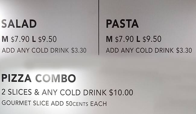 Menu at Pronto Pizza pizzeria, Parkville