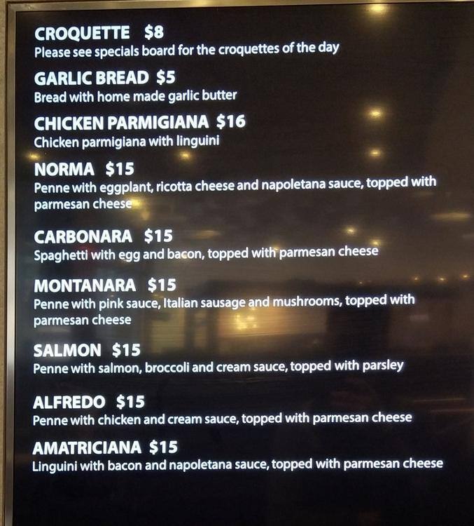 Menu at Delisio Pizza Romano restaurant, Perth, 100 St Georges Terrace