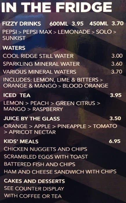 Menu at The Way Cafe, Elizabeth