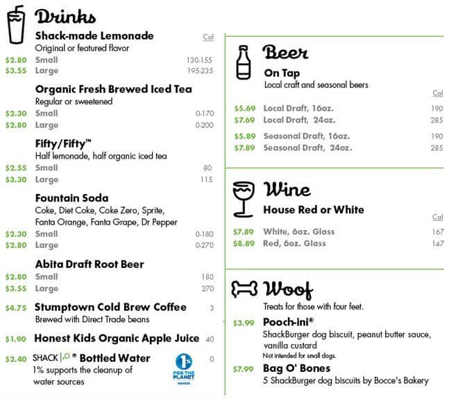 Menu at Shake Shack fast food, Houston, Suite A2411