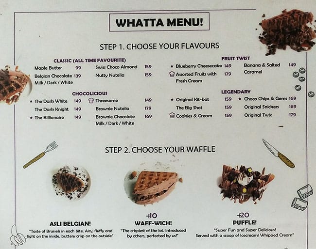 Menu at Whatta Waffle!, Mumbai, Shop 2
