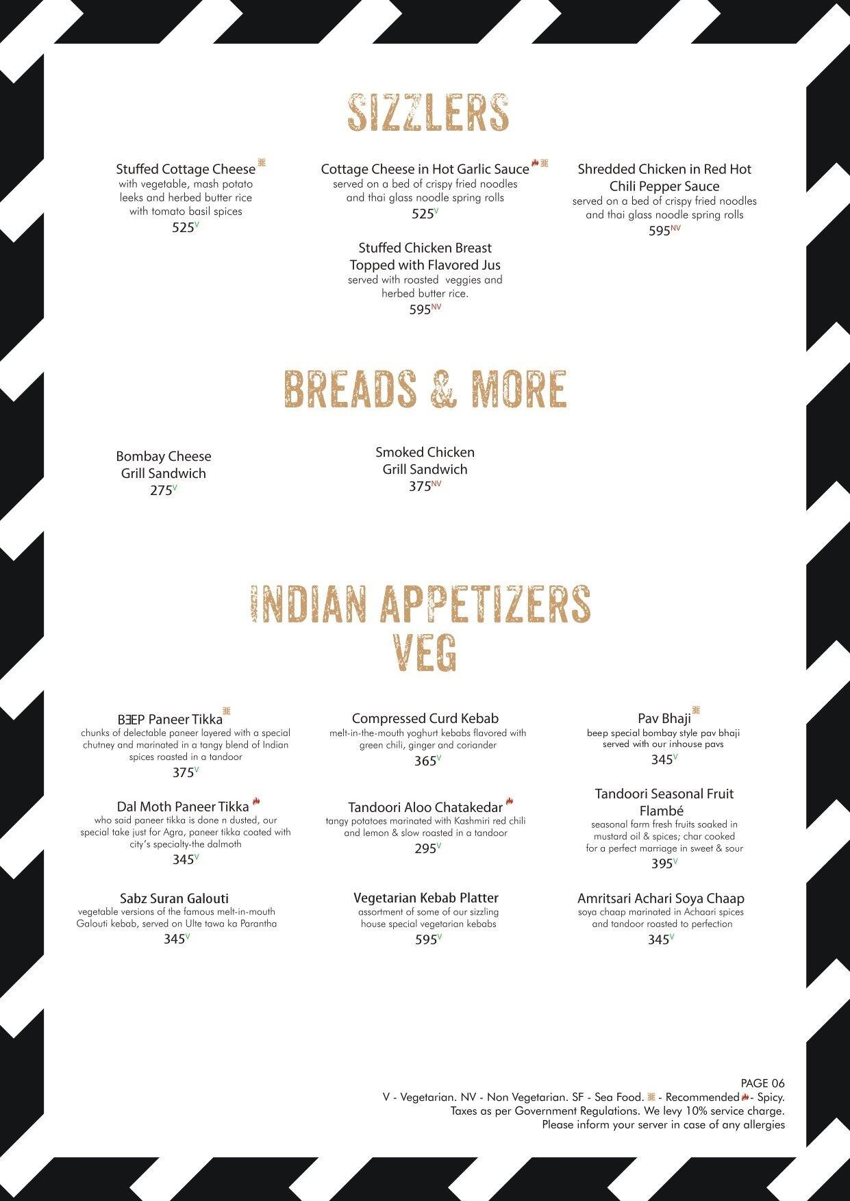 Menu at BEEP 2.0 GASTROPUB, Agra