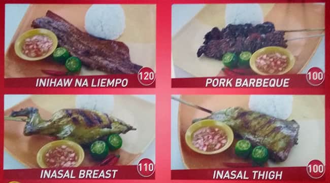 Menu at Aling Fely's BBQ & Bakeshop, Manila, Del Pilar St