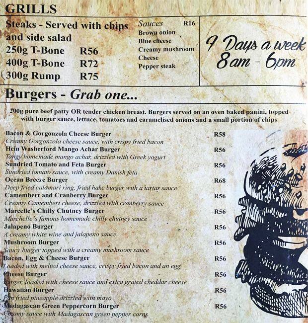 Menu at Coffee@Capital restaurant, Pretoria