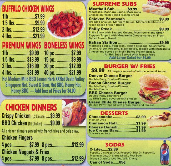 Menu at Pudge Bros. Pizza pizzeria, Commerce City, E 64th Ave