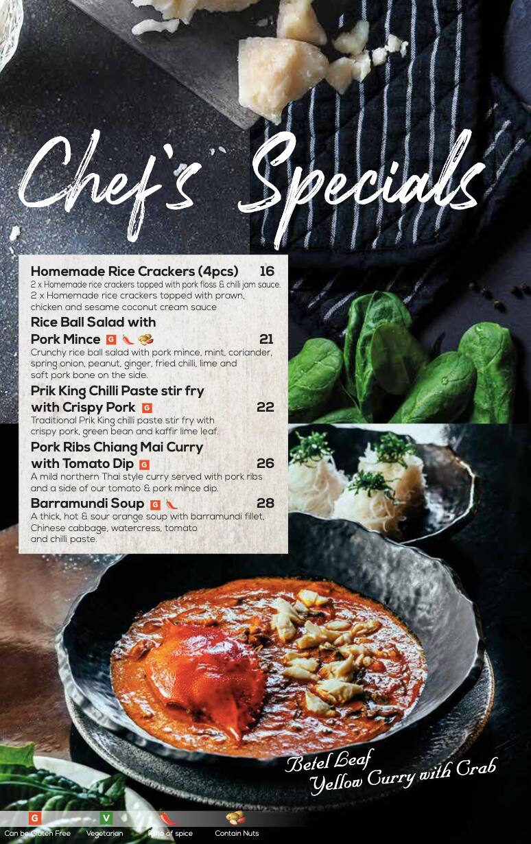 Menu at Soi 25 Thai Restaurant & Bar, Darlinghurst