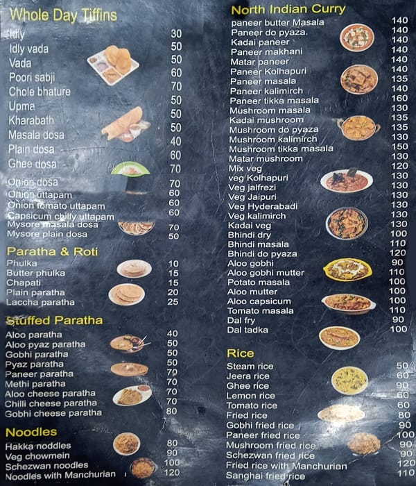 Menu of Punjabi Thali, Bommasandra, Bangalore