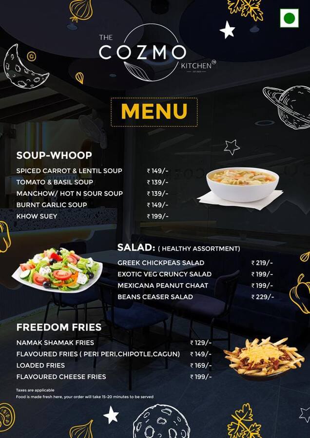 Menu of The Cozmo Kitchen, By Pass Road (North), Indore