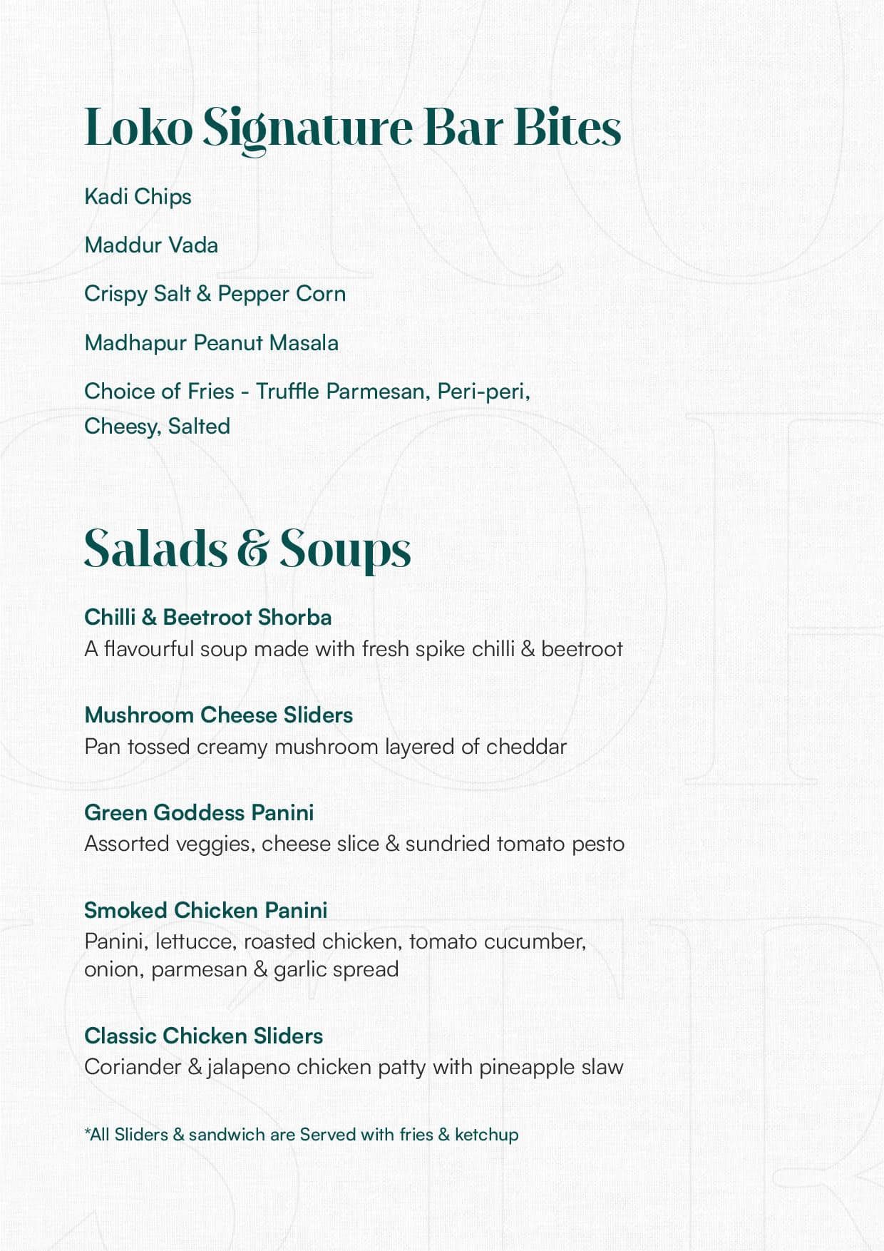 Menu of Krystal Club & Kitchen, Jubilee Hills, Hyderabad