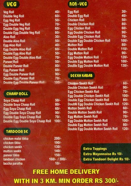 Menu at ROLLS KING, Ghaziabad, MCWH+QG6