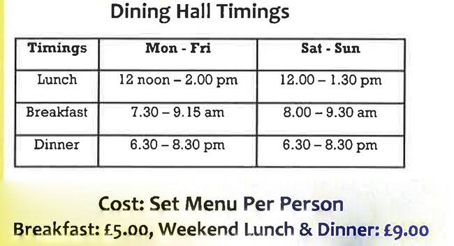 Menu at Indian YMCA Restaurant, London