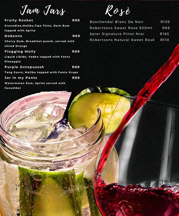 Menu at Rocket 88 pub & bar, Pretoria, Lynnwood Road
