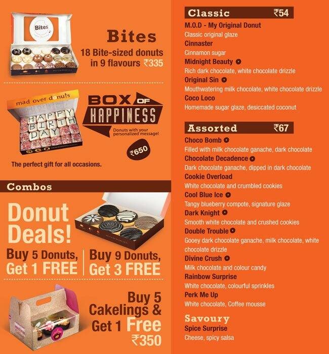 Menu at Mad Over Donuts, Pune, Level 3 Food Court