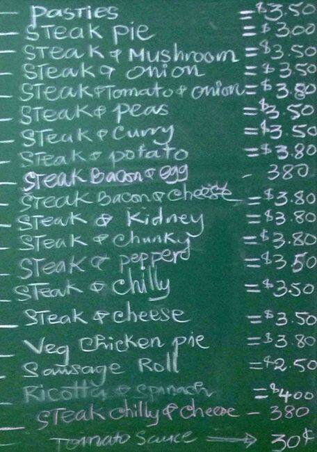 Menu at Padstow Bakehouse, Padstow