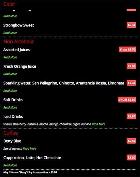 Menu at Cafe Verde Pizzeria, Fairview Park