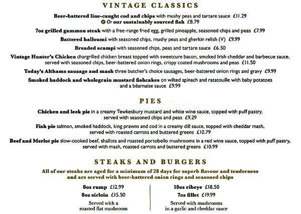 Menu at The Mint pub & bar, London, Park Road