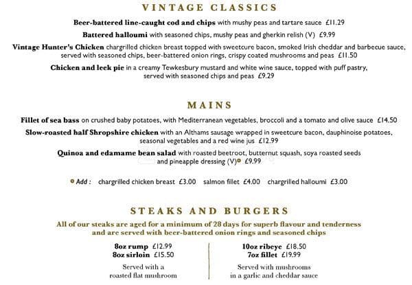 Menu at The Mint pub & bar, London, Park Road