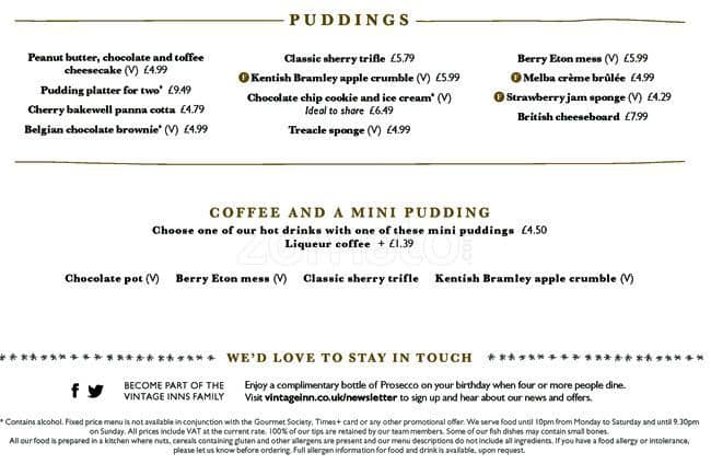 Menu at The Mint pub & bar, London, Park Road