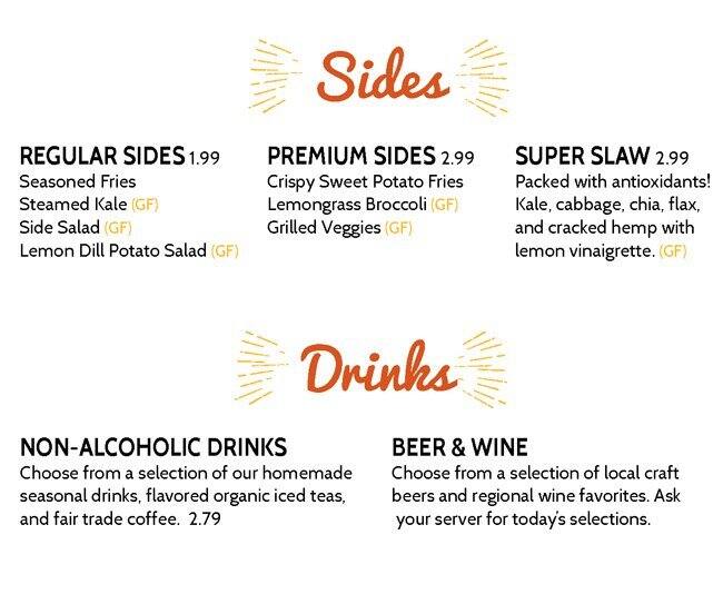 Menu at Native Foods restaurant, Chicago, 218 S Clark St