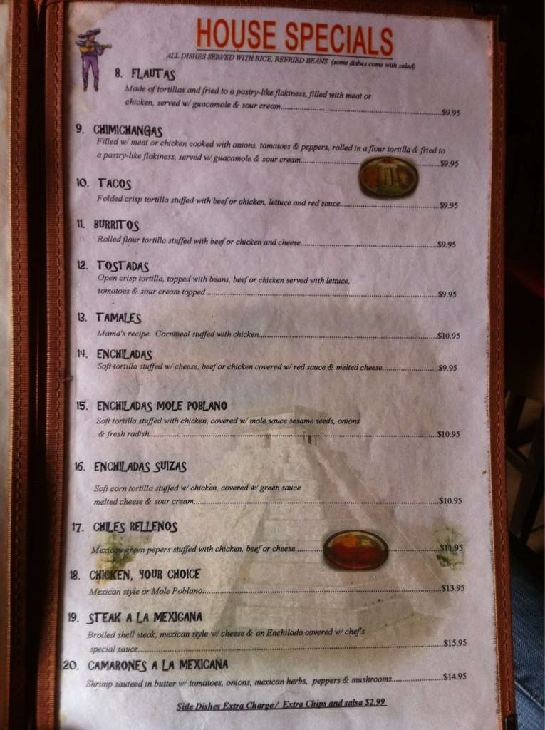 Menu at Hacienda restaurant, Goshen, NY-17M