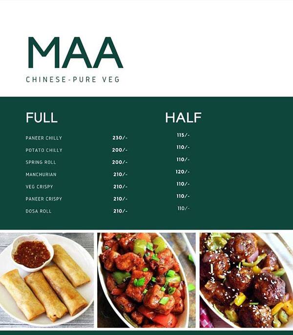 Menu of Maa Chinese Veg, Dhanori, Pune