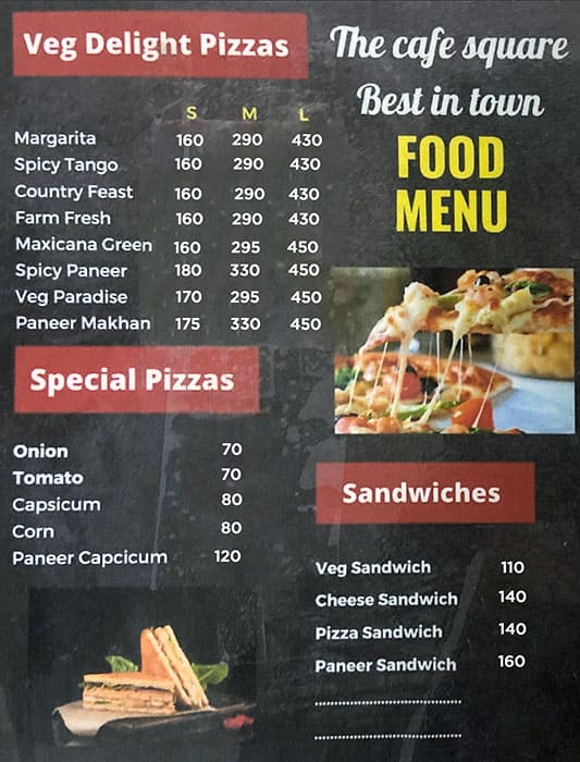 Menu of The Cafe Square, Knowledge Park, Greater Noida