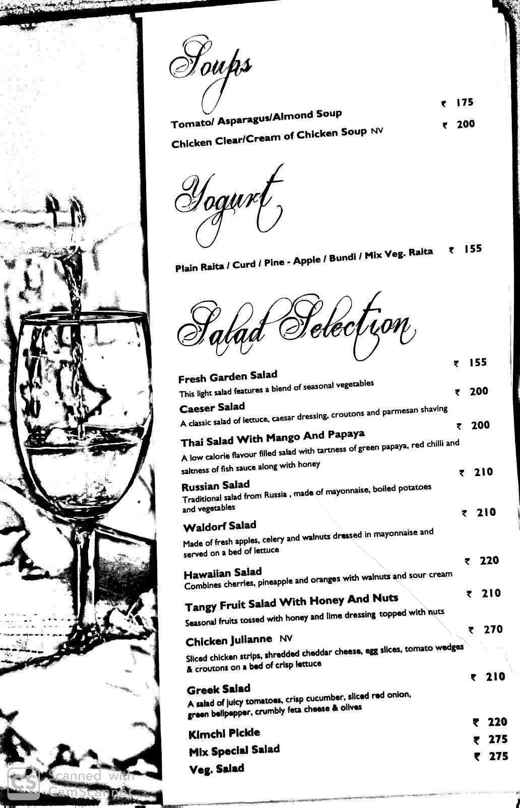 Menu at Taal Restaurant, Amritsar