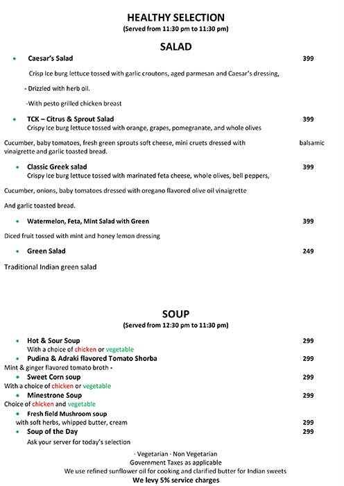 Menu at The Creative Kitchen Radisson Blu, Nagpur