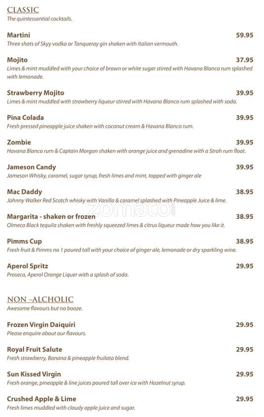 Menu at Cafe Dela Salute, Sandton