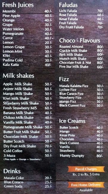 Menu at Chat Pata Chat House, Chennai, 55