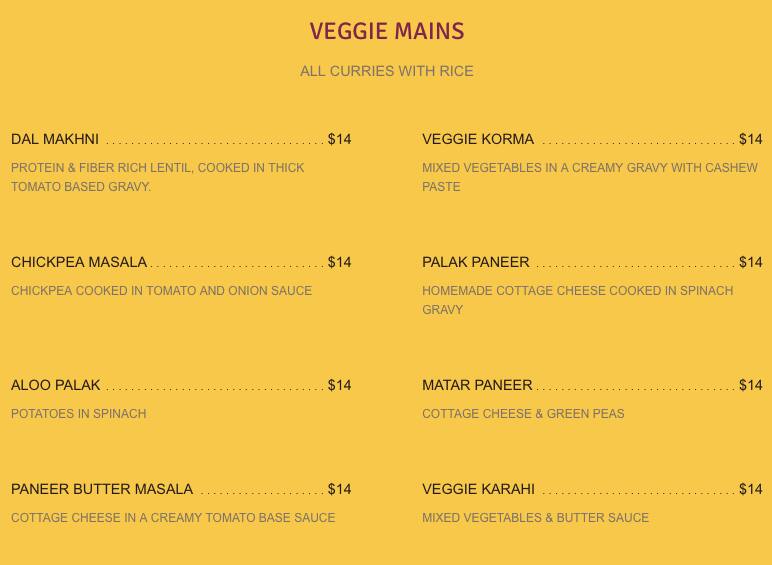 Menu at East India Takeaway restaurant, Nelson, 520 Main Rd