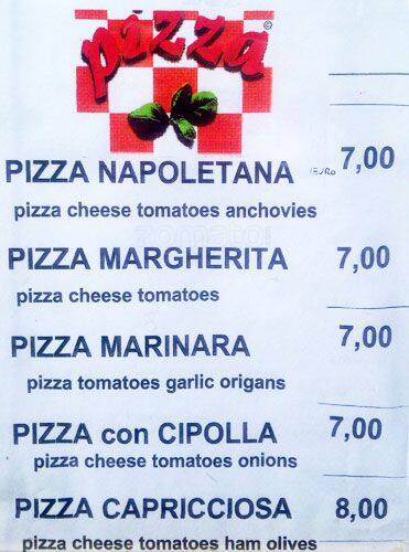 Menu da Osteria Macondo pizzeria, Roma