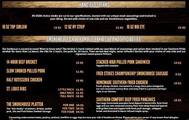 Menu at Westgate Preview Center restaurant, Orlando