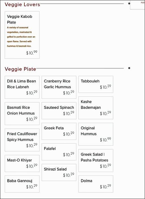 Menu at Pasha Mediterranean Grill restaurant, San Antonio, Wurzbach Rd