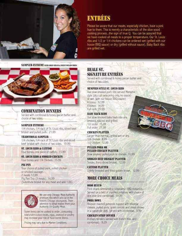 Menu at Beale Street Smokehouse BBQ, Fenton Menu at Beale Street Smokehouse BBQ, Fenton