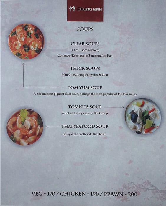 Menu of Chung Wah, Hennur, Bangalore