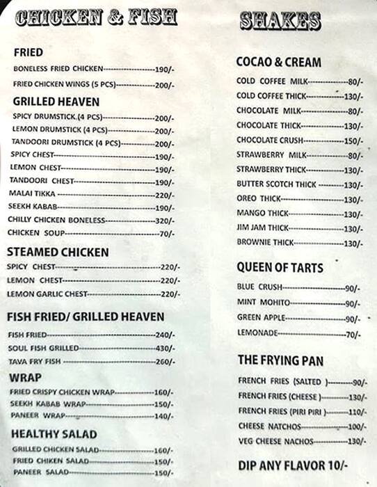 Menu of The Grill Shack, VIP Road, Zirakpur