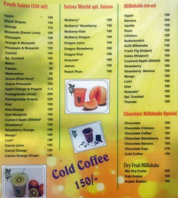 Juice World Menu, Menu for Juice World, Kandivali East, Mumbai - Zomato
