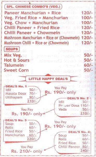 Menu at South Indian Chennai Dosa Corner, New Delhi, 112 Vikas Marg